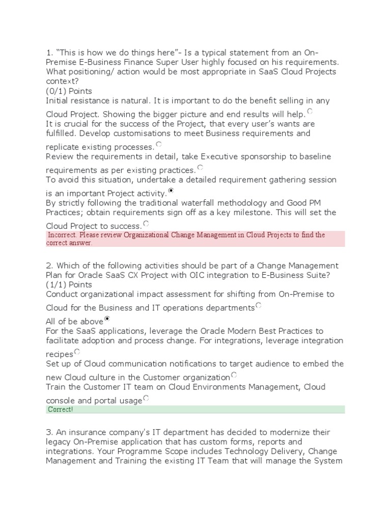 Oracle Cloud Project Management Assessment-5 | PDF | Cloud Computing ...