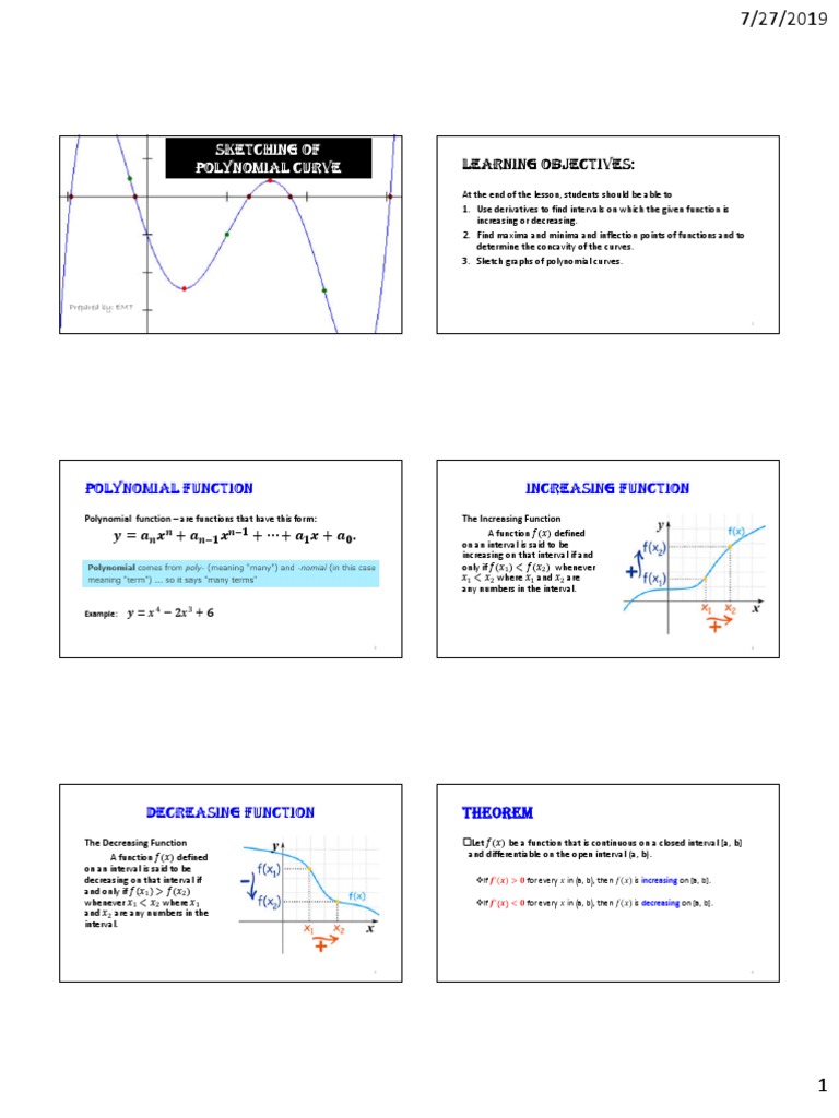 Sketching of Polynomial Curves | PDF | Derivative | Function (Mathematics)