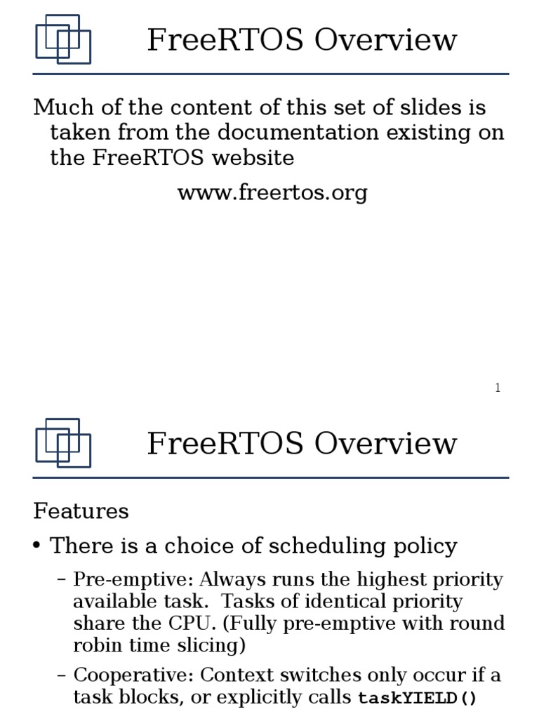 FreeRTOS Overview | Download Free PDF | Scheduling (Computing) | Kernel (Operating System)