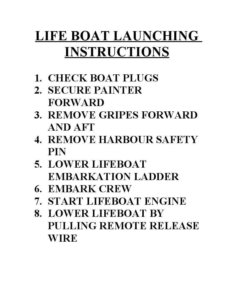 Life Boat Launching Instructions 1 | PDF Life Boat Launching Instructions 1 | PDF