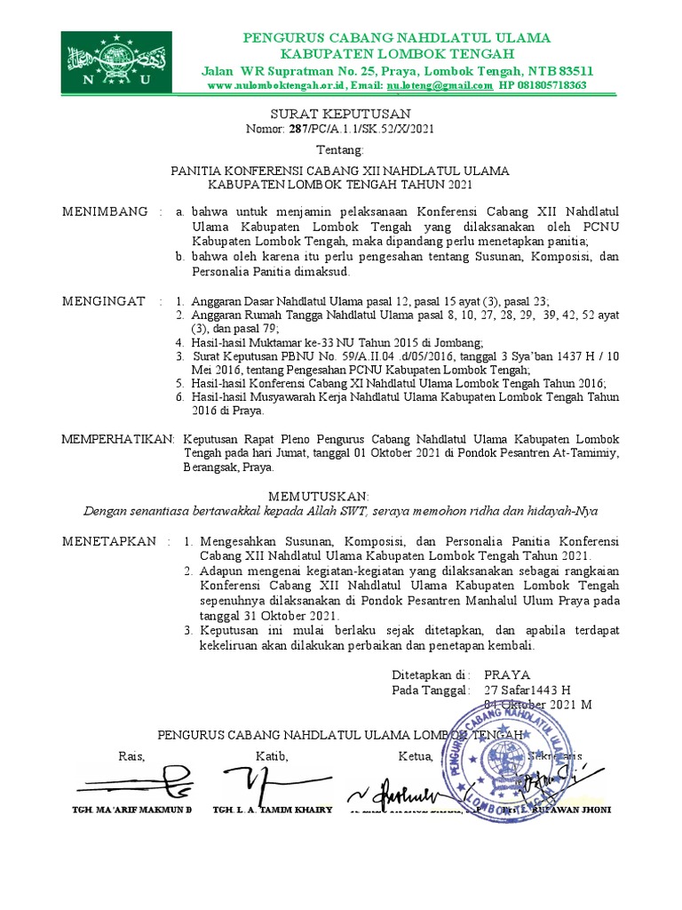 SK Konfercab Xii Pcnu 2021 | PDF