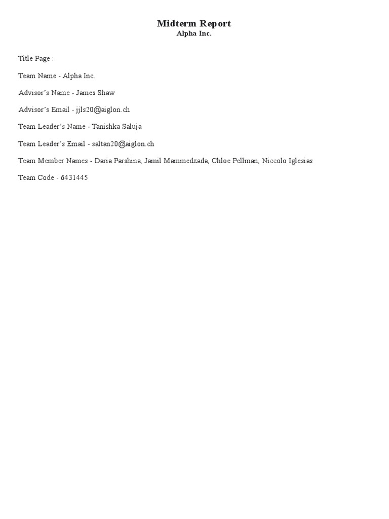 Mid-Term Report | PDF | Investing | Exchange Traded Fund