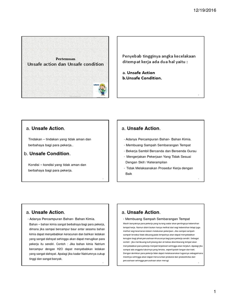 5 Unsafe Condition and Unsafe Action | PDF
