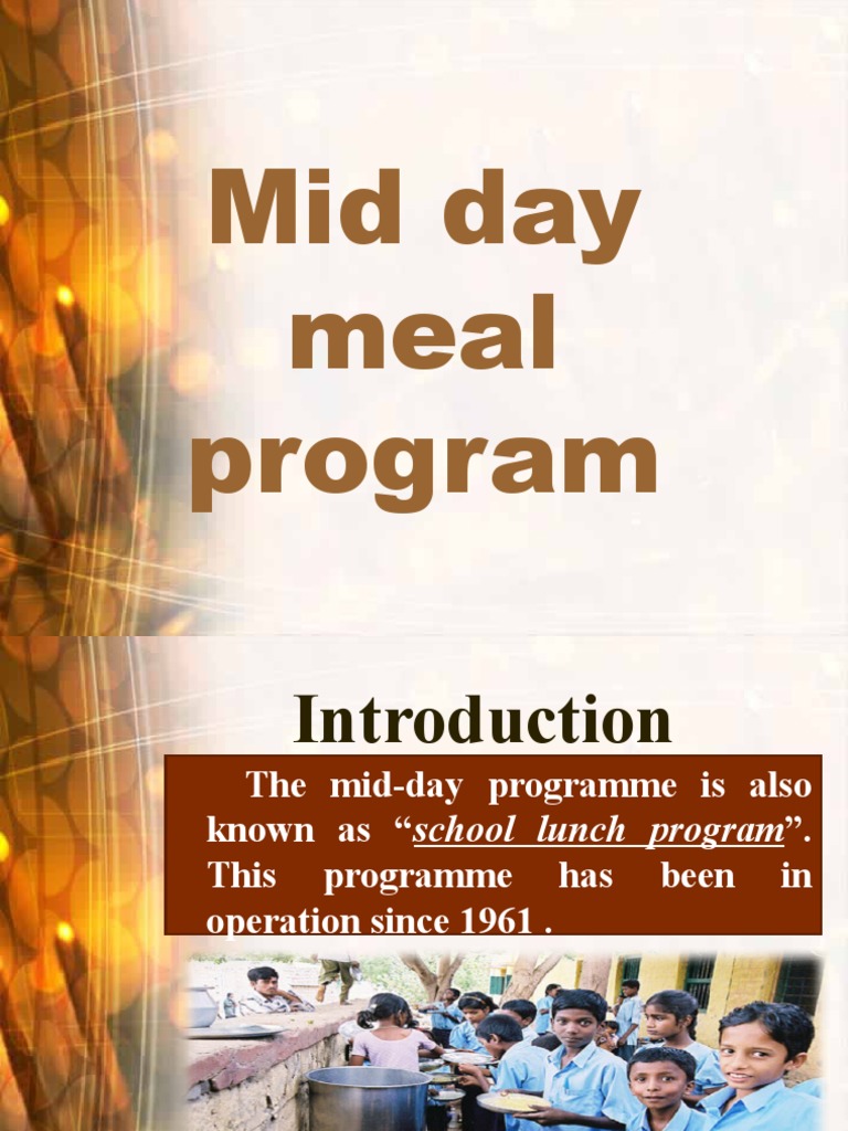 Mid Day Meal Program | PDF | Foods | School Meal