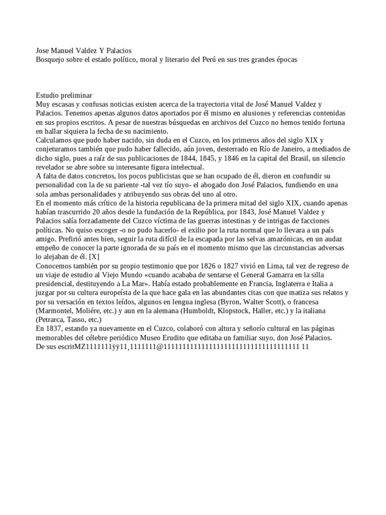 VALDEZ Y PALACIOS, Jos Manuel - Bosquejo Sobre El Estado Politico Moral ... VALDEZ Y PALACIOS, Jos Manuel - Bosquejo Sobre El Estado Politico Moral ...