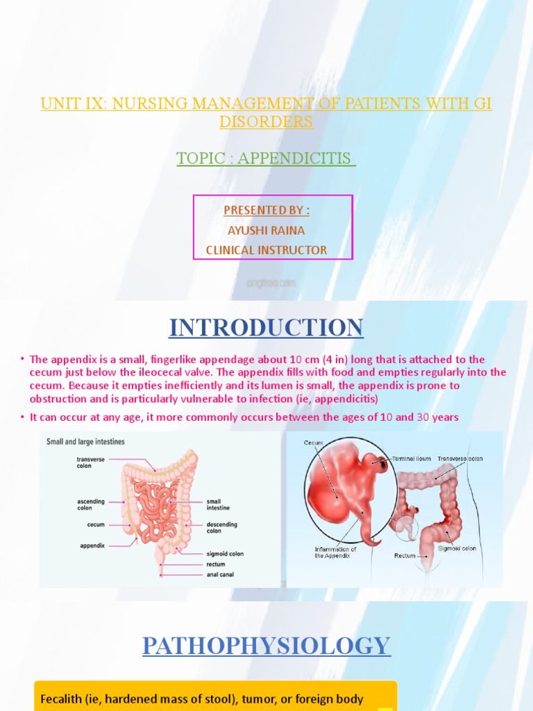 Unit Ix: Nursing Management of Patients With Gi Disorders: Topic ...