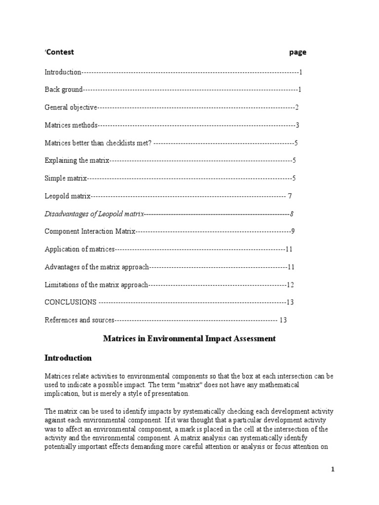 Gizaw | PDF | Environmental Impact Assessment | Matrix (Mathematics)