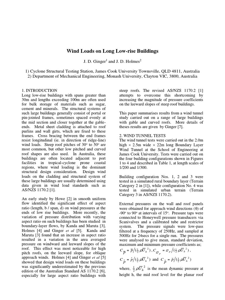 Wind Load Analysis for Low-Rise Buildings | PDF | Roof | Wound