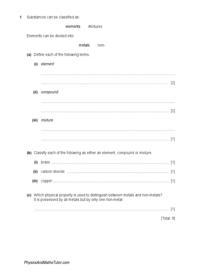 Atoms, Elements & Compounds 3 QP | PDF | Chemical Compounds | Ionic Bonding
