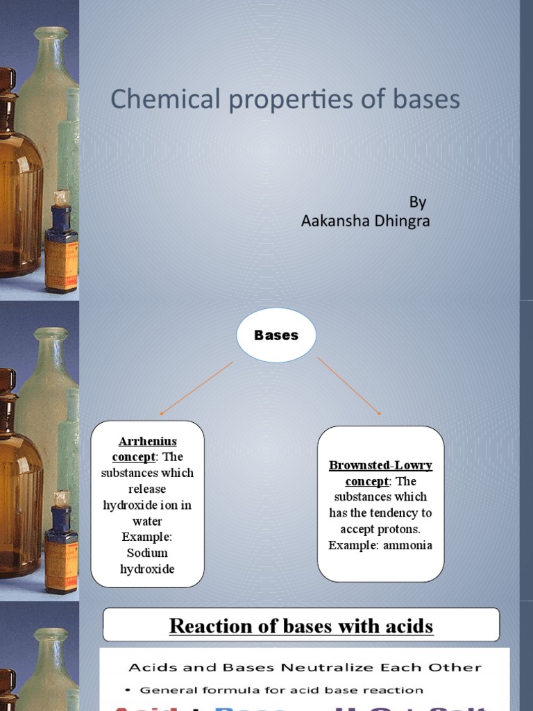 Chemical Properties of Bases | PDF | Soil | Acid