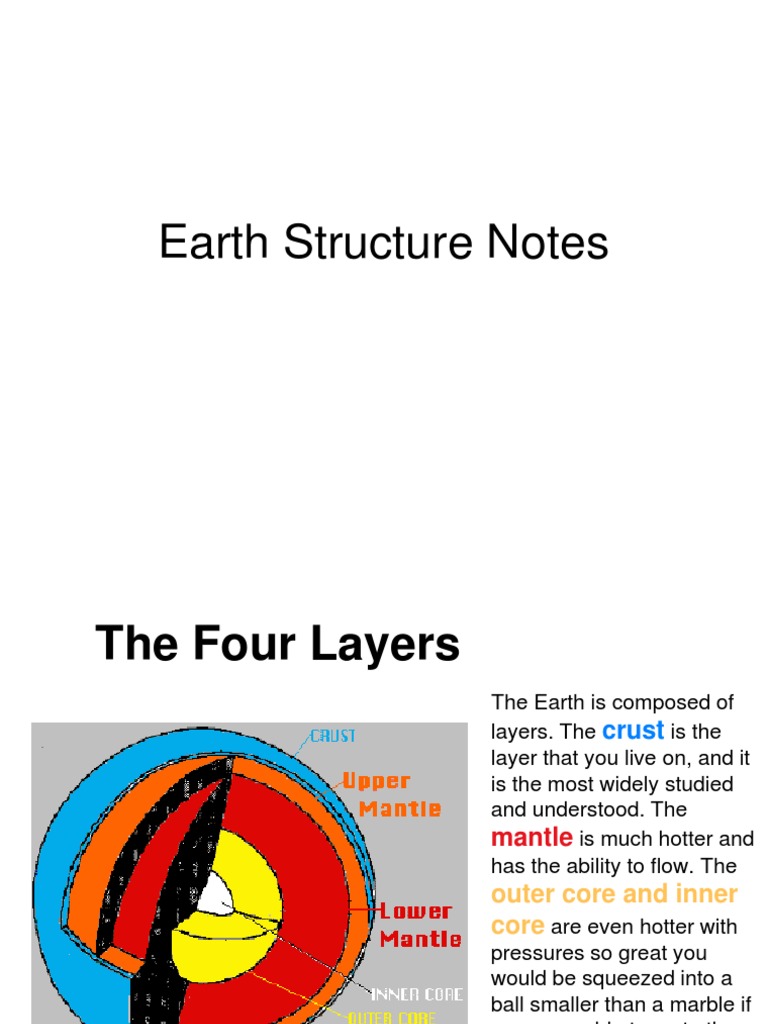 Earth Structure Notes | PDF | Crust (Geology) | Nature