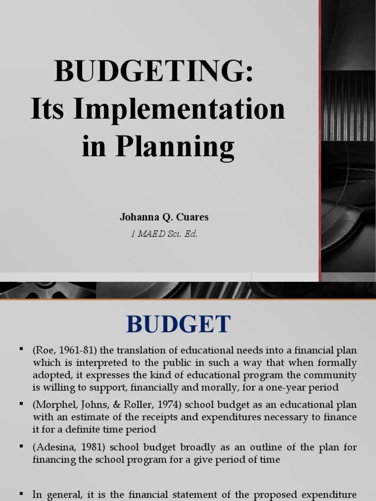 FINAL REPORT FOR EDUC 110 - Educational Planning | PDF | Budget | Communication