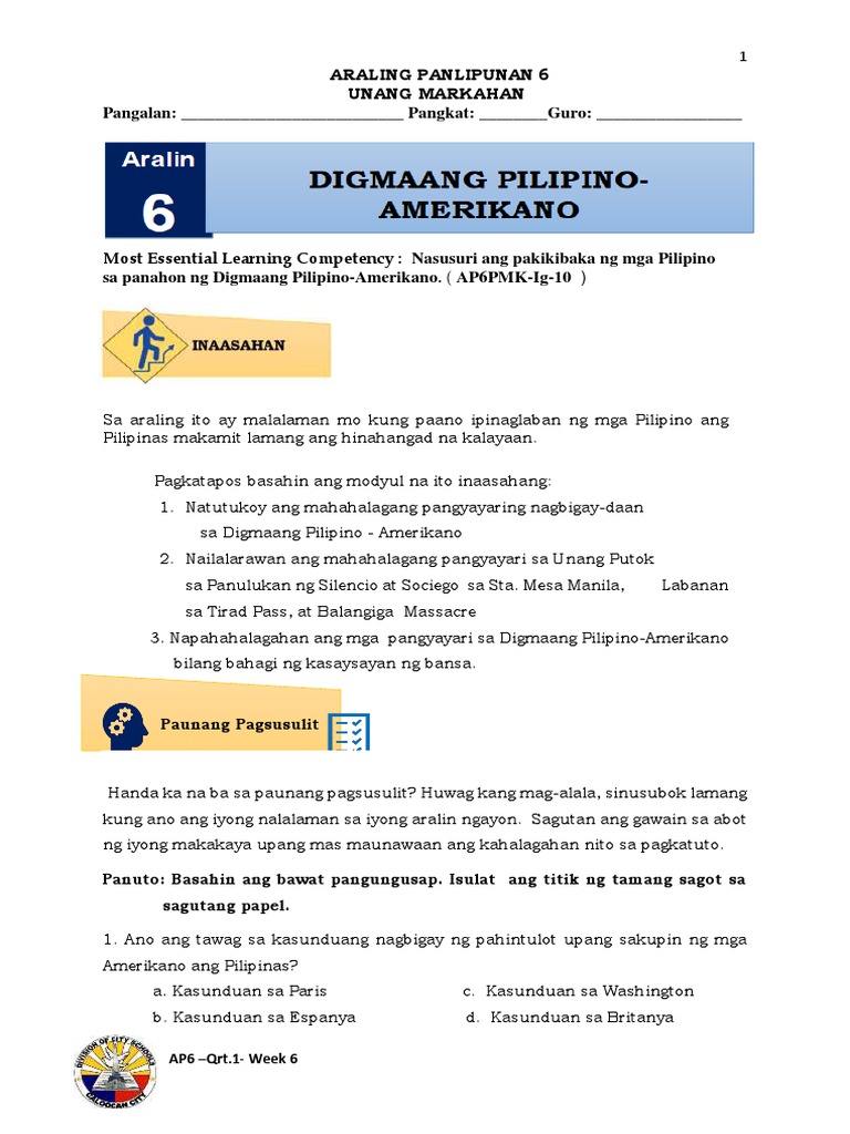 AP 6 Q1 Week 6 | PDF