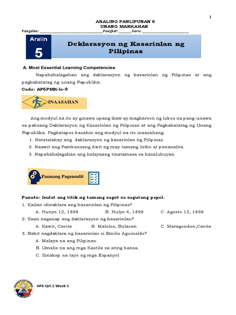 AP 6 Q1 Week 5 | PDF