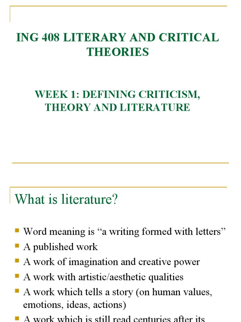 Understanding Literature Through Criticism and Theory: An Introduction ...