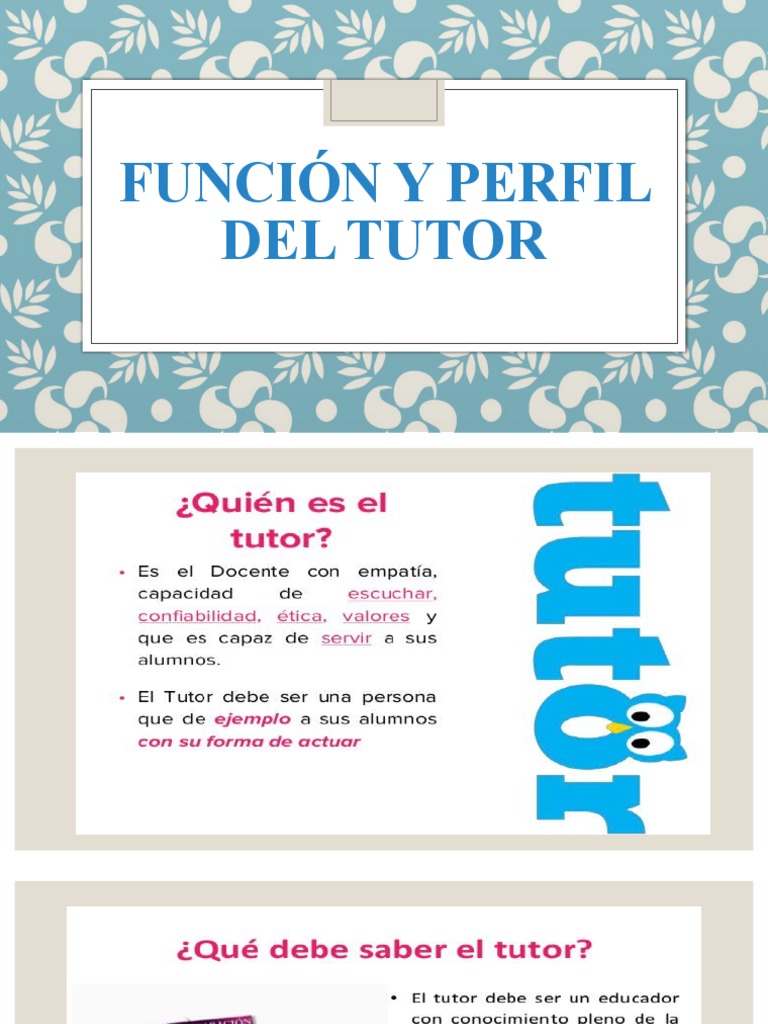 Perfil y Funciones Del Tutor | PDF
