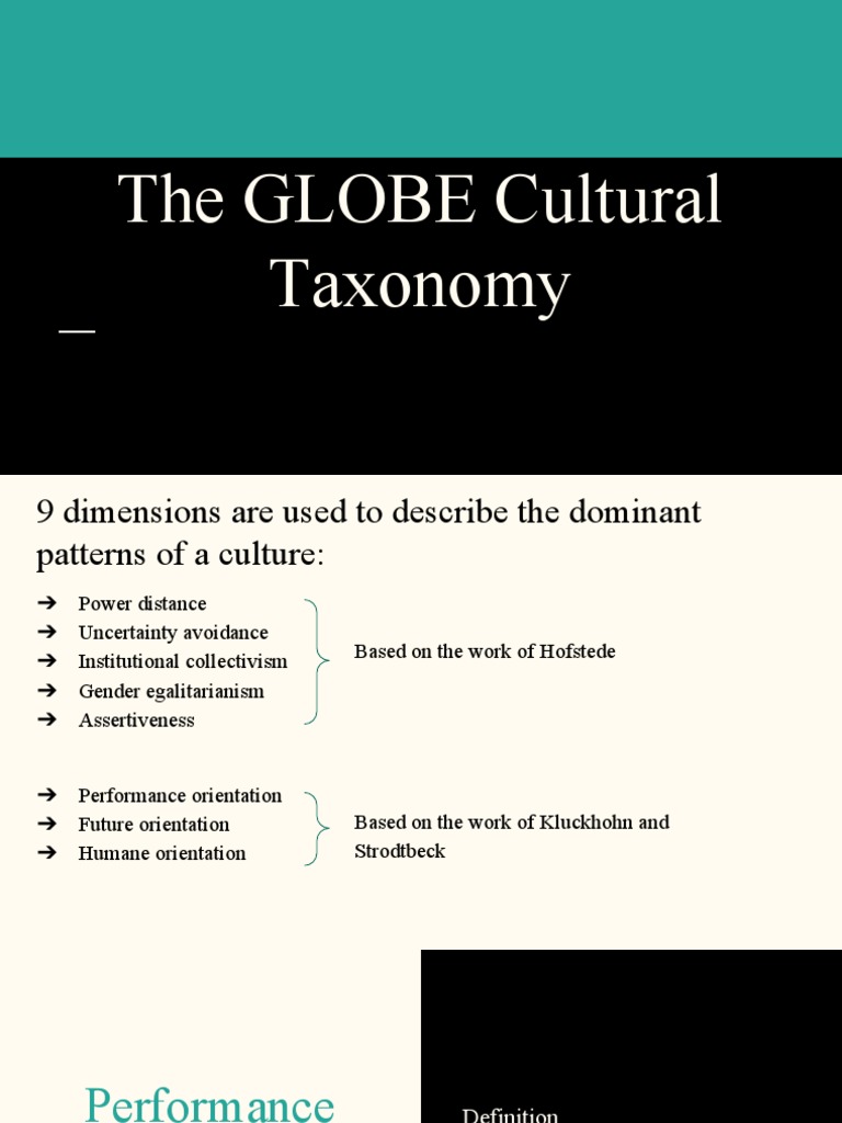 The GLOBE Taxonomy | PDF | Pleasure | Psychology