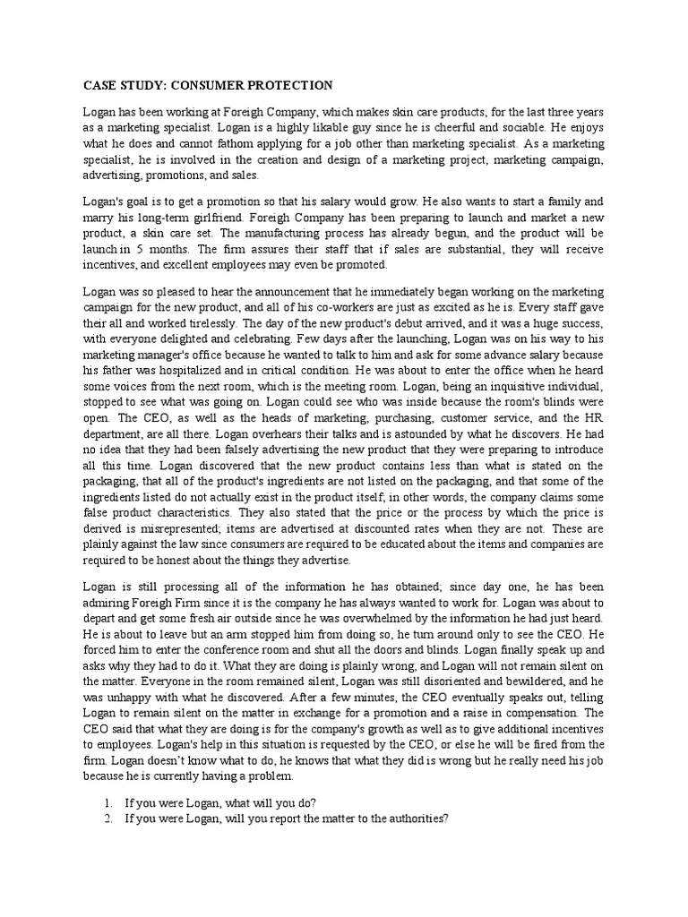 Case Study: Consumer Protection | PDF | Personal Digital Assistant ...