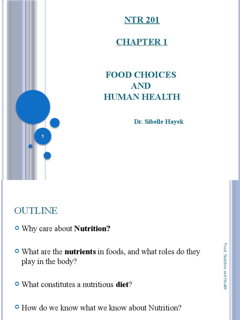1.food Choices and Human Health | PDF | Nutrients | Calorie