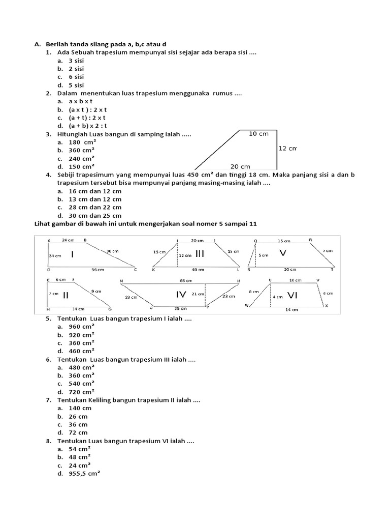 Ulangan Bangun Datar Kelas 5 | PDF