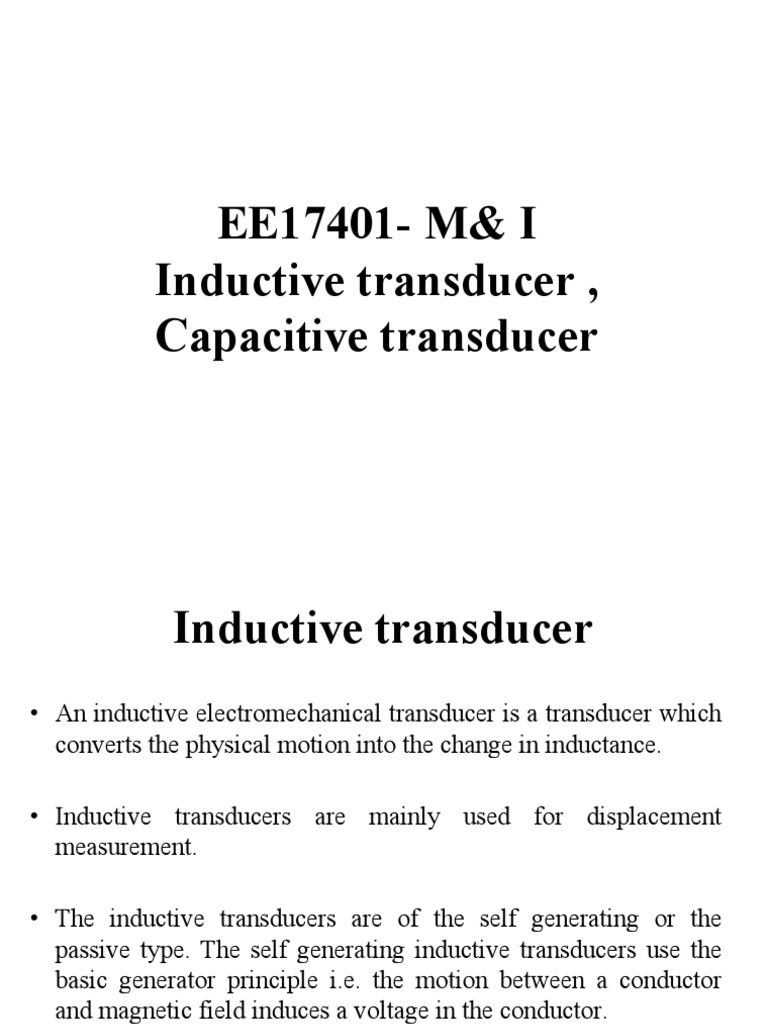 EE17401-M& I Inductive Transducer, Capacitive Transducer | PDF | Inductance | Inductor