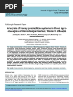 Honey Production Insights in Ethiopia | PDF | Beekeeping | Beehive