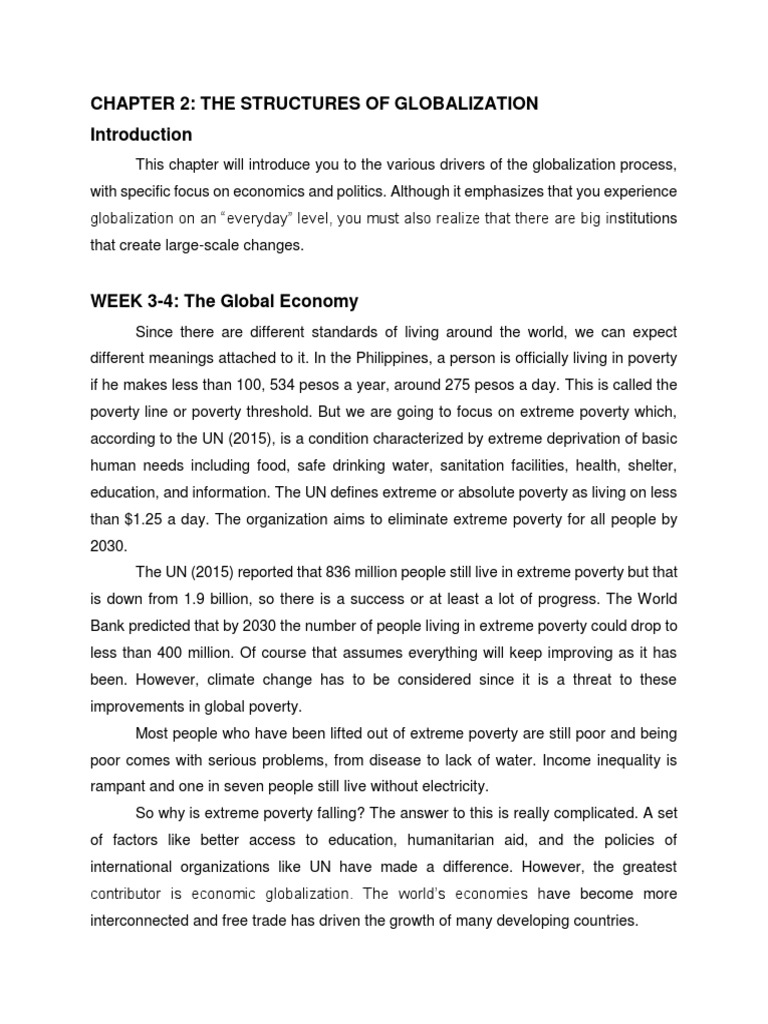 Chapter 2: The Structures of Globalization | PDF | World Trade Organization | Poverty