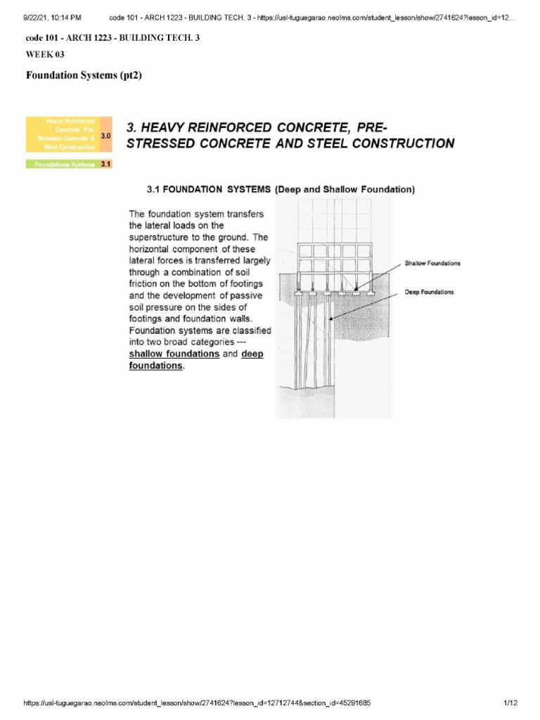 WEEK 3 Foundation Systems (pt2) | PDF | Deep Foundation | Foundation ...