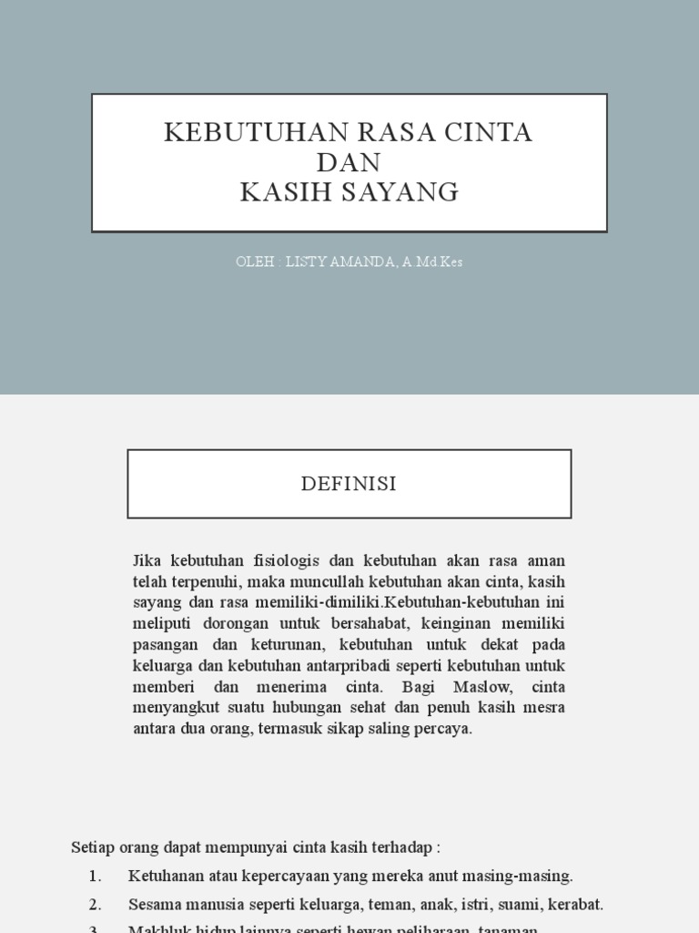Kebutuhan Rasa Cinta | PDF