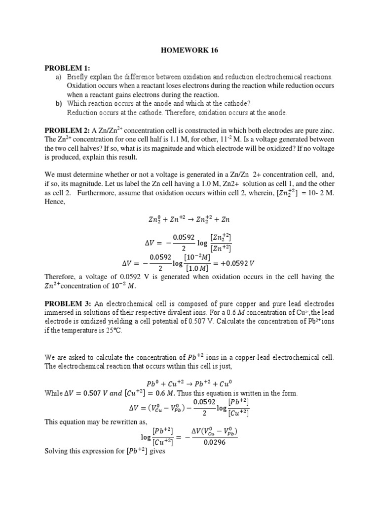 Ejercicios Resueltos: Ingenieria de Materiales | PDF | Redox | Electrochemistry