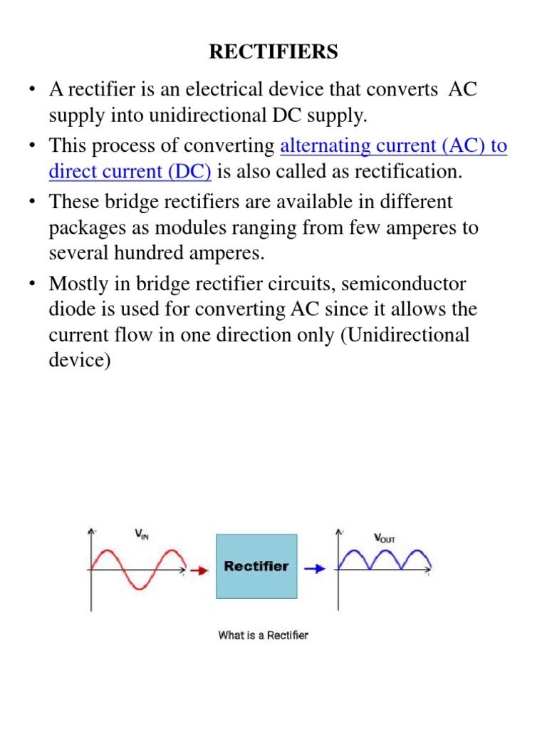 Rectifiers: Types and Advantages | PDF | Rectifier | Diode