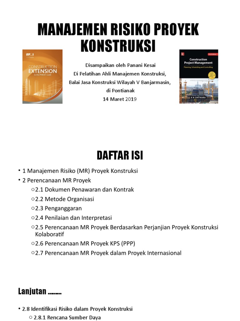 Manajemen Risiko Proyek Konstruksi | PDF | Seni