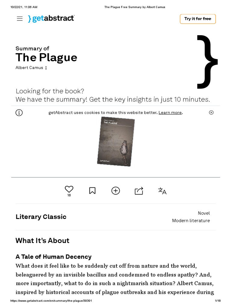 The Plague Free Summary by Albert Camus | PDF | Albert Camus | French ...
