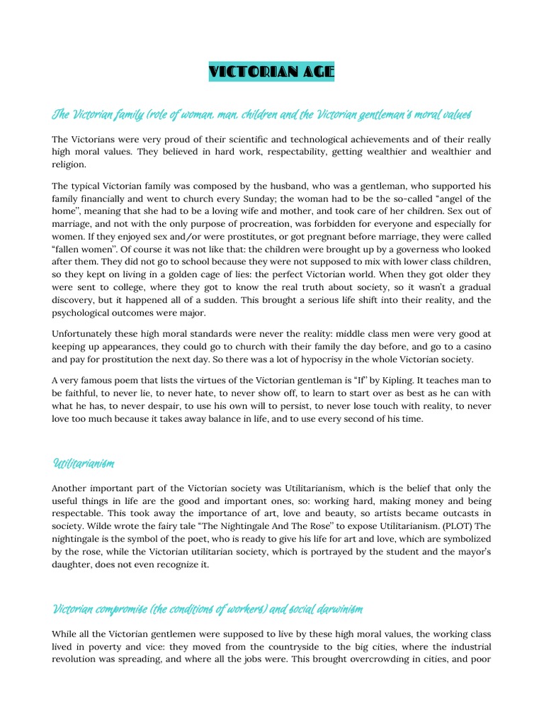 Victorian Family Roles | PDF | Victorian Era | Marriage