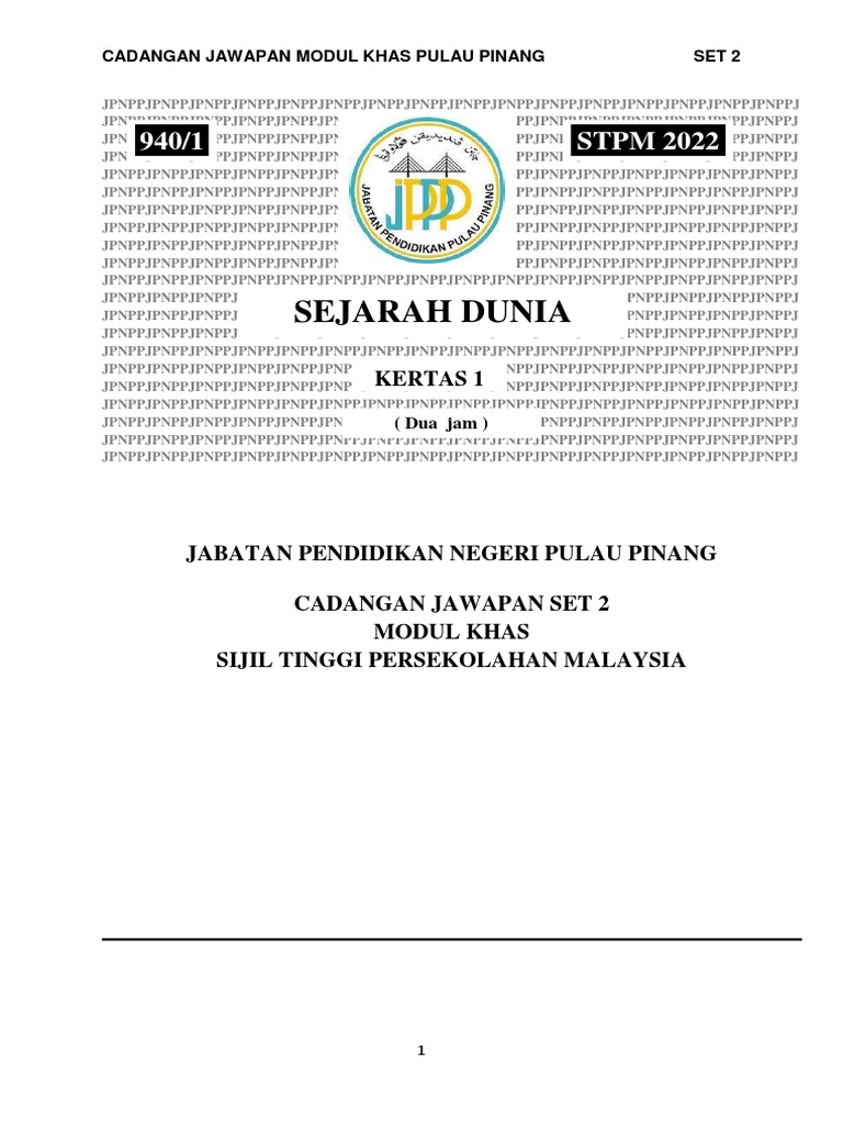 Modul Khas Sem 1 Set 2 2022 | PDF