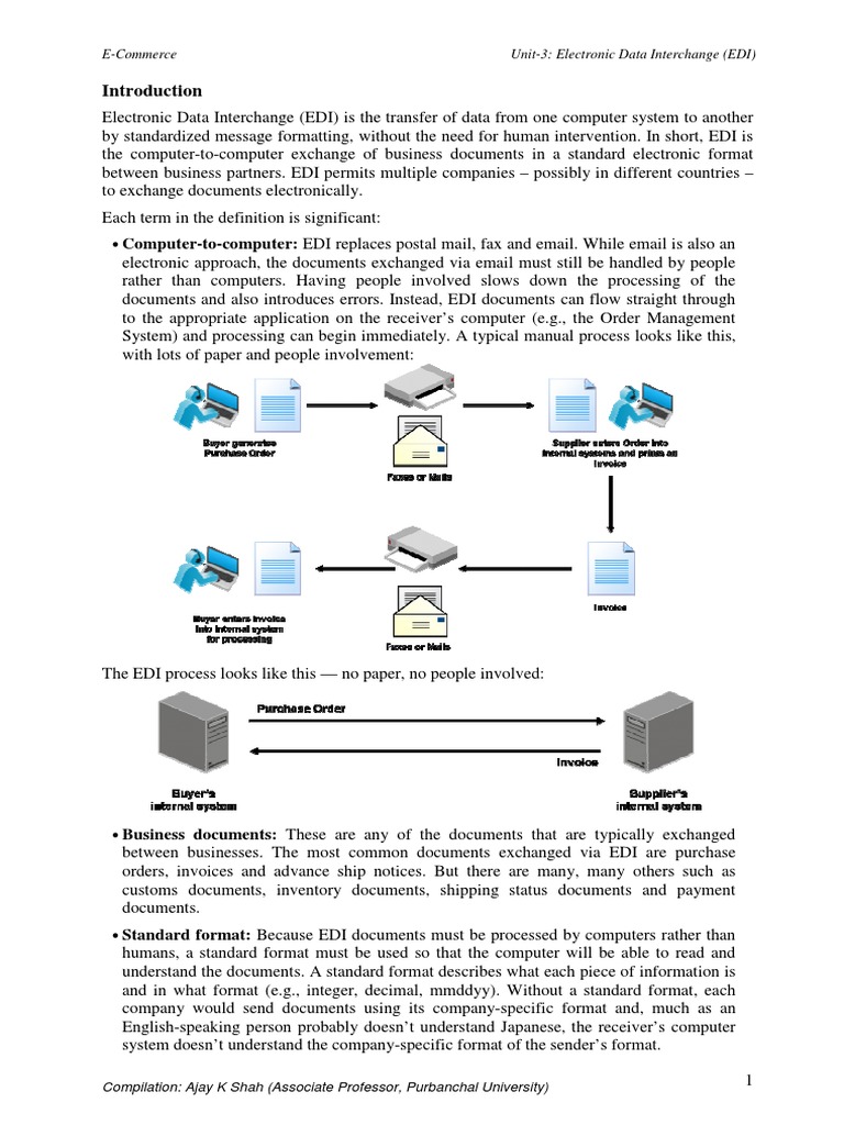 E-Commerce Unit-3: Electronic Data Interchange (EDI) | PDF | Electronic Data Interchange ...