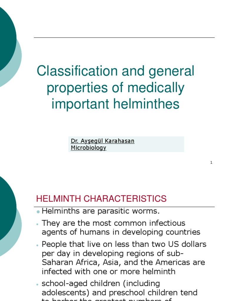 Classification and General Properties of Medically Important Helminthes ...