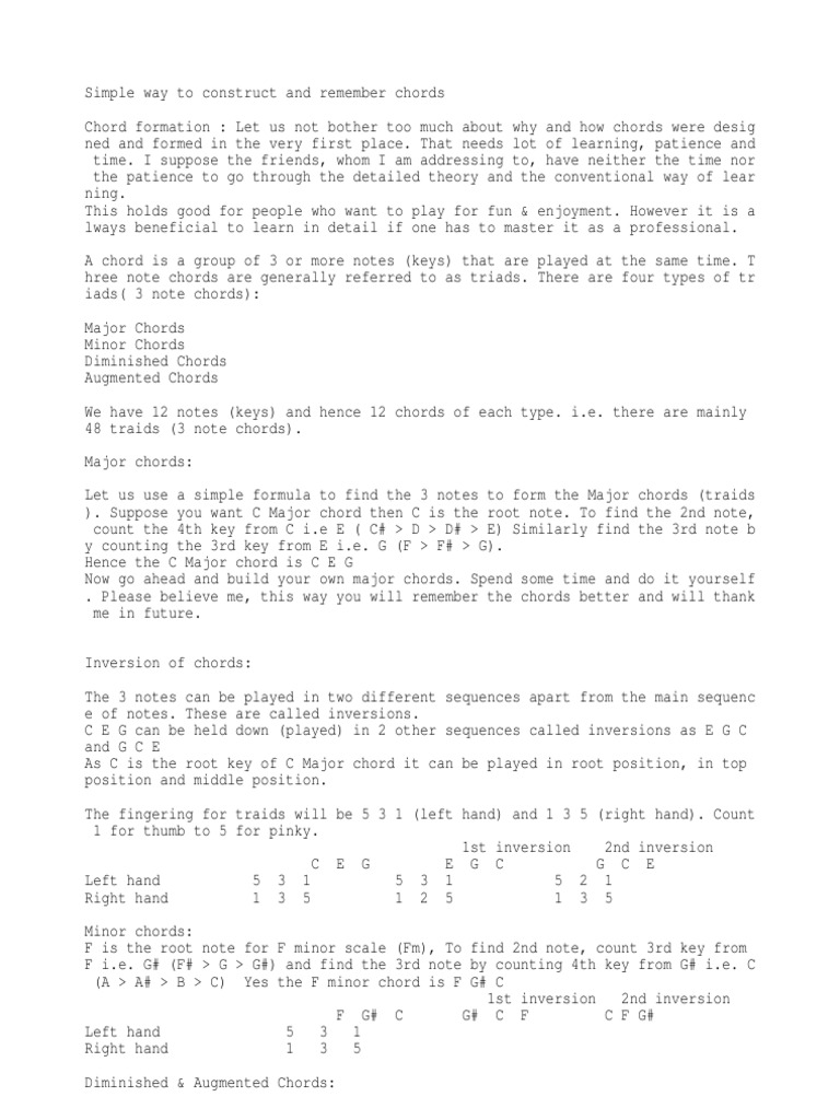 Document Piano | PDF | Chord (Music) | Minor Scale