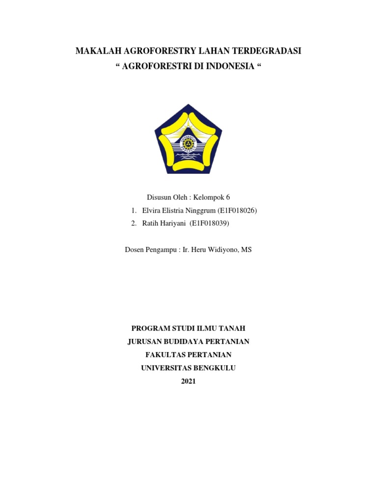Kelompok 6 (MAKALAH AGROFORESTRY DI INDONESIA) - Dikonversi | PDF