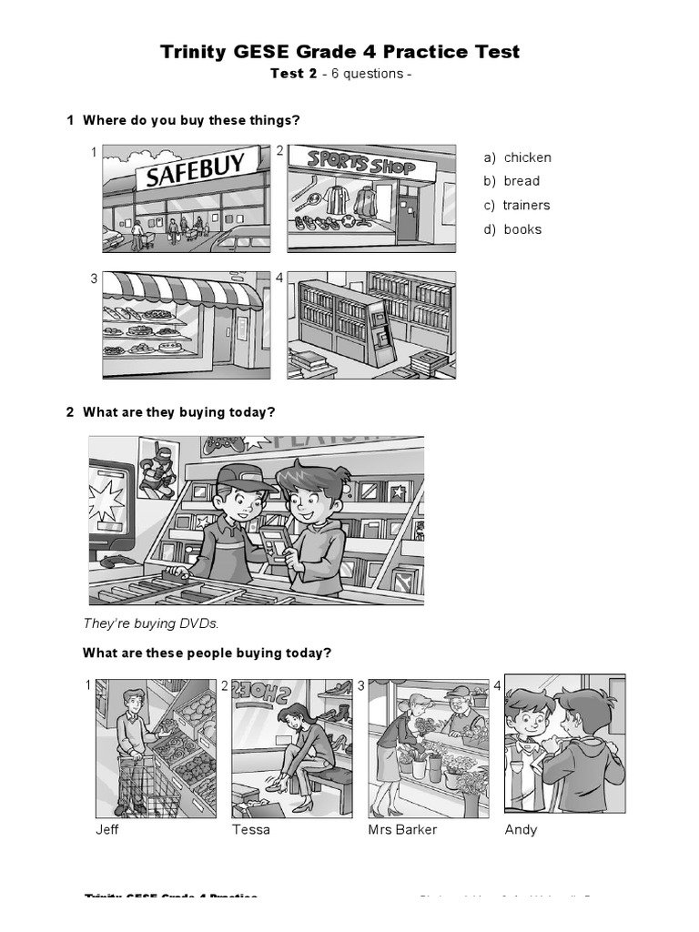 Trinity Gese Grade 4 Practice Test 2 | PDF | Food Industry | Diet ...