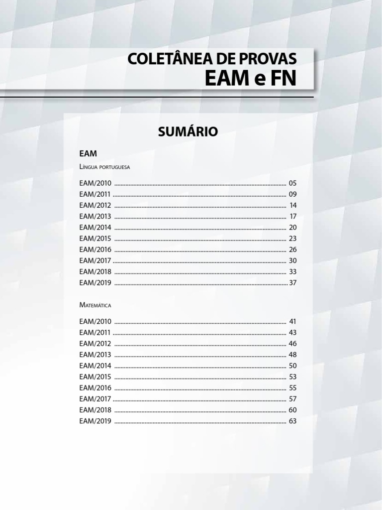 Coletanea de Provas EAM FN | PDF | Brasil | Mar