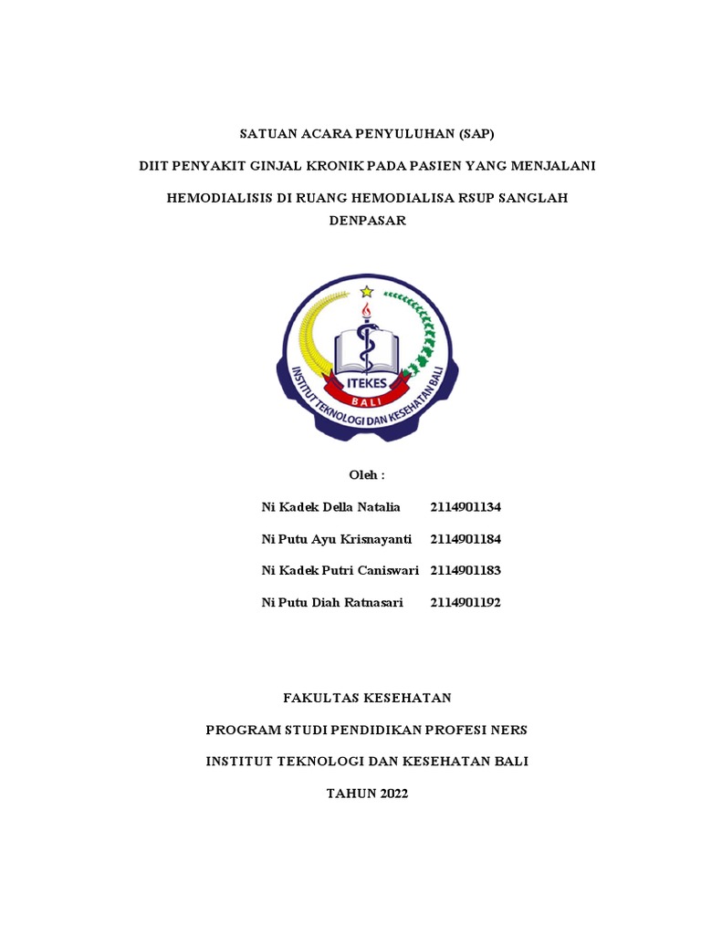 Sap - Diit Pasien Hemodialisis - Kelompok 4B | PDF
