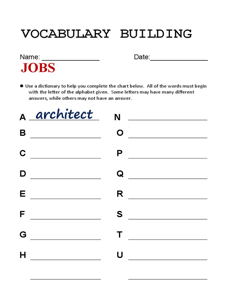 Vocabulary Building | PDF