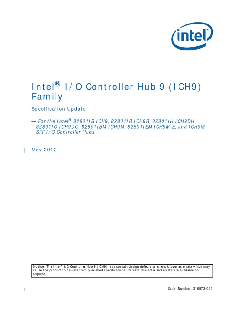 Intel I/O Controller Hub 9 (ICH9) Family: Specification Update | PDF ...
