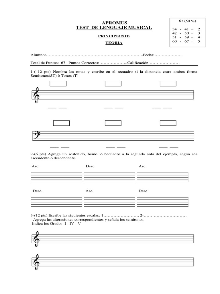 Examen 3 | PDF | Escala (música) | Intervalo (música)