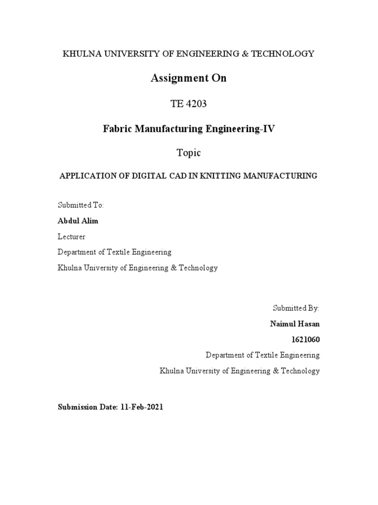Application of Digital Cad in Knitting Manufacturing | PDF | Knitting ...