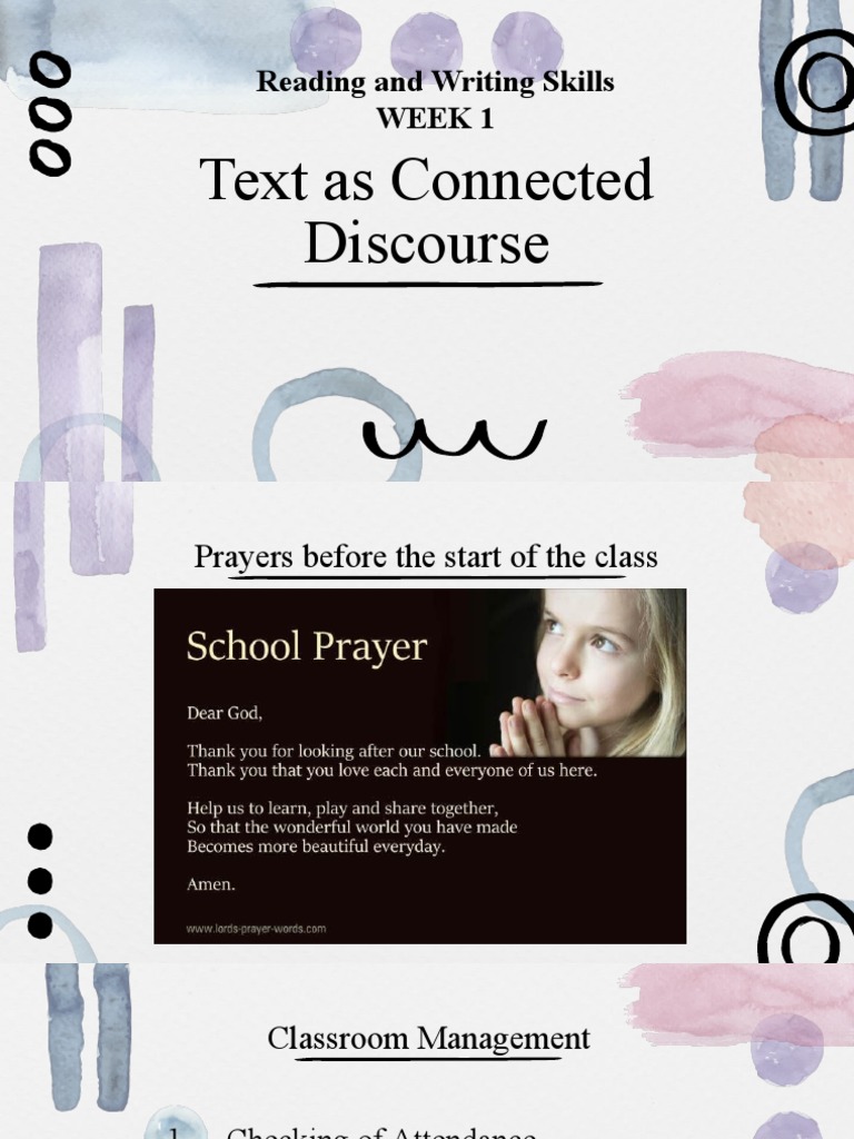 Text As Connected Discourse: Reading and Writing Skills Week 1 | PDF ...