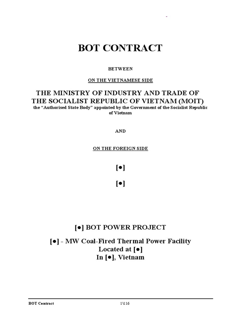 Vietnam BOT Power Project Contract | PDF | Mortgage Law | Loans