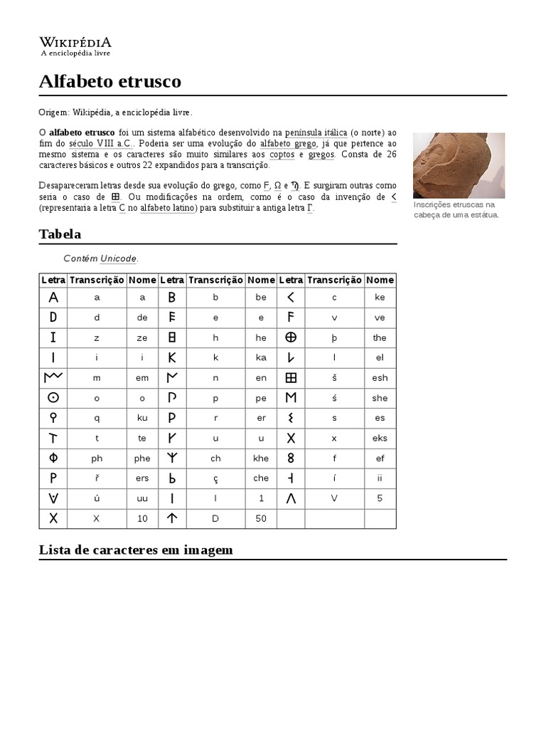 Alfabeto Etrusco | PDF | Alfabeto | Alfabeto latino