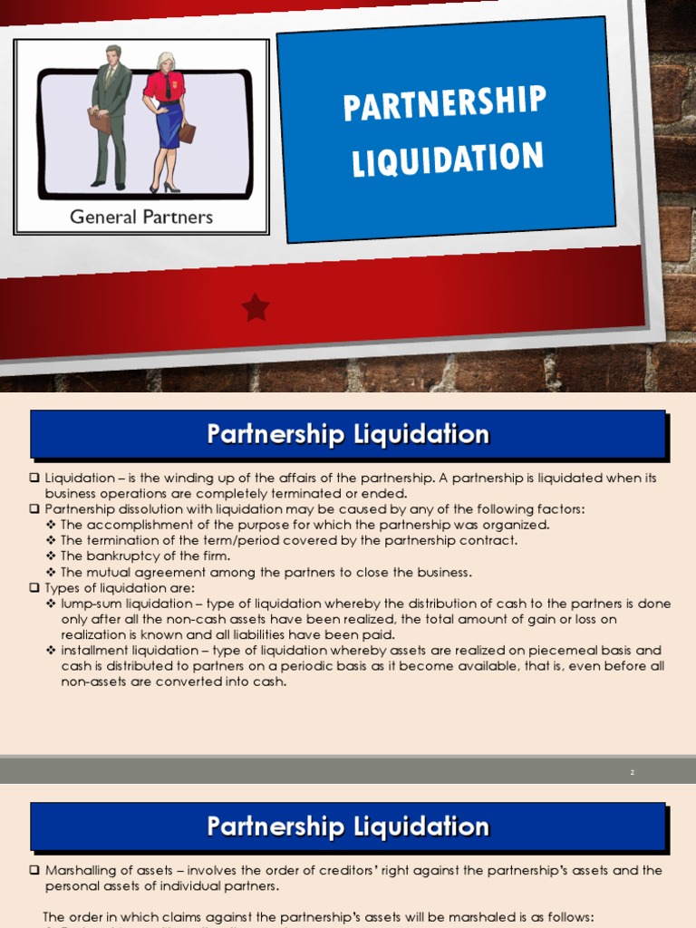 Module 4 - Partnership Liquidation | PDF | Liquidation | Partnership Module 4 - Partnership Liquidation | PDF | Liquidation | Partnership
